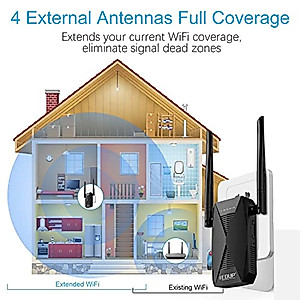 WiFi Extender 1200 Mbit/s Internet Amplifier with LAN Connection, WLAN Repeater Cover up to 6000 sq.ft & 45 Devices for Socket, 5G & 2.4G WLAN Amplifier Access Point, WPS, Compatible with All Devices