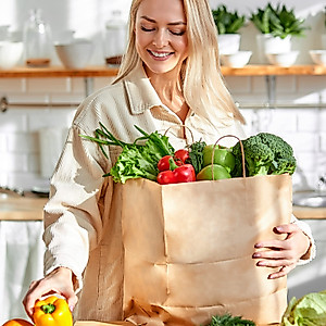 Moretoes 55pcs Paper Bags, 16x6x12 Inch Brown Paper Bags, Paper Bags with Handles for Small Business, Large Brown Paper Bags, Paper Shopping Bags