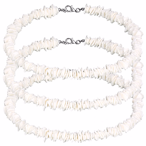Tondiamo 3 Packs White Puka Shell Necklace Adjustable Seashell Necklace Summer Beach Surfer Sea Shell Beach Choker Jewelry(16 Inch)