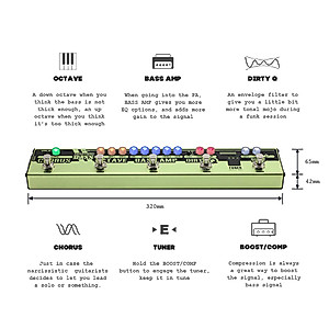 VALETON Dapper Bass DI Preamp Stage Session Gigging Gear Multi-Effects Pedal
