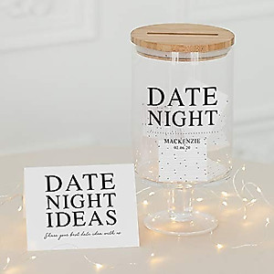 WEDDINGSTAR Personalized Glass Wedding Wishes Guest Book Jar - Date Night