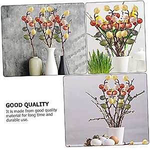 Abaodam 5 Egg Decoration Easter Flower Arrangement Egg Easter Egg Tree Branch DIY Crafts Egg Easter Picks with Pastel Easter Eggs Easter Egg Garland Easter Flowers Indoor Foam Forsythia