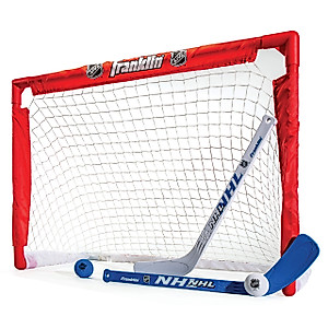 Franklin Sports NHL s Mini Hockey Set - Includes 1 Knee Hockey Goal - 2 Mini Hockey Sticks + 2 Foam Balls - Indoor Mini Hockey Goal + Sticks Set