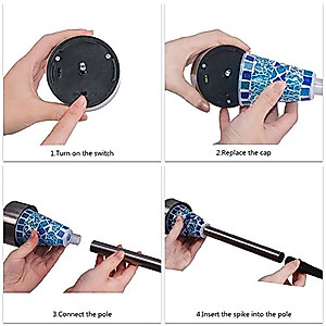 SUNWIND Solar Garden Lights Outdoor Decorative Mosaic Glass Pathway Lights White LED Solar Landscape Lights Waterproof for Lawn Path Patio Yard Walkway