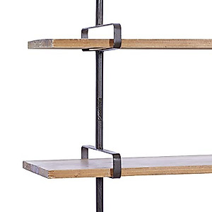 Deco 79 Wood Wall Shelf with Metal Brackets, 38" x 9" x 38", Brown