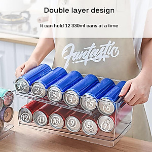 Riipoo Refrigerator Can Dispenser, Stackable Soda Can Organizer for Pantry Cabinet, Beverage Drinks Holder for Refrigerator