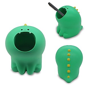 Cute Pen Pencil Holder,Kawaii Resin Animals Organizer,Creative Dinosaur With Wide Mouth Pencil Holder,Cartoon Toothbrush Holder,Mini Storage Decorations for Office Desk Dressing Table(Dinosaur)