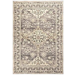 SUPERIOR Vintage Tilly Area Rug, 7' 10" x 10', Light Grey