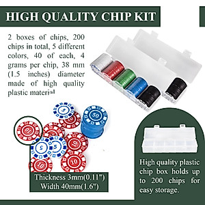 Michigan Rummy Deluxe Board Game Set : Felt Game Mat + 2 Boxes of Playing Chips (200 Pieces) + 1 Deck of Poker + 1 Game Manual. The Perfect Blend of Rummy and Poker, Perfect for Family Game Night