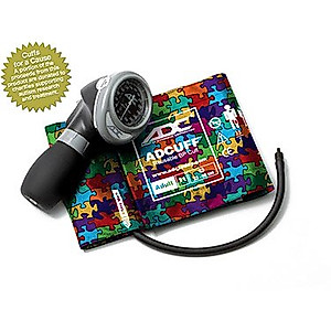 ADC Diagnostix 703 Palm Style Aneroid Sphygmomanometer with Adcuff Nylon Blood Pressure Cuff, Adult, Navy