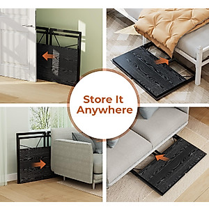 Coavas Small Folding Desk, No Assembly Required Computer Desks, 31.5 inch Spaces Saving Foldable Table for Bedroom, Home Office, Dorm, Apartment, Black Wood