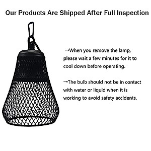 Reptile Heat Lamp Cap for Reptiles, UVA UVB Reptile Turtle Heating Light Dome Lamp Cap Covers for Tortoise Lizards Snake one Terrarium lamp Cap Cover +Three 25W Bulb+1 Clip+1tweezer