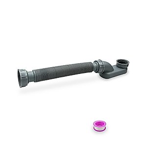 Nahntaipy Low Profile 1 1/2 P Trap Bathtub Shower Drain Pipe, Flat P Trap Freestanding Tub Drain for Bath