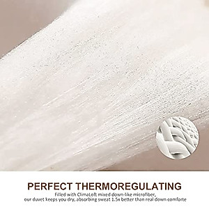 Oaken-Cat White Down Alternative Comforter Twin, All Seasons Ergonomic Bed Comforter - Ultra-Soft Plush Cloud Fluffy Microfiber Quilted Medium Warm Duvet Insert with Ties