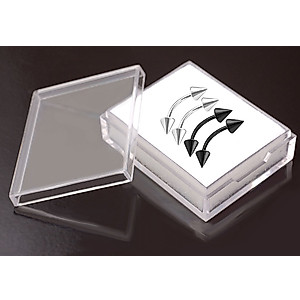 bodyjewellery 4pcs 16g Curved Barbell Cartilage Lip Tragus Eyebrow Forward Helix Conch Daith Earring Black Vertical Labret Spike - 10mm