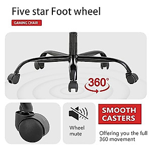 PayLessHere Gaming Chair Desk Chair Gamer Chair Ergonomic Office Chair With Lumbar Support Padded Up Arms Adjustable Headrest Pu Leather High Back Office Chair Gamer Chair For Adults Women Men (Black)