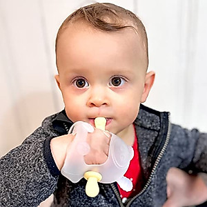 Teething Toys for Babies 0-6 Months, Never Drop Silicone Baby Mitten Teether for Soothing Teething Pain Relief, Baby Chew Toys for Sucking Needs White - Dilovely