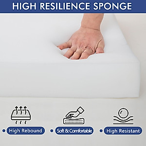 Comcaver Outdoor Chair Cushions 16 x 17 Inch Waterproof Patio Chair Cushions with Tie 5 Year Color Fastness Thick Outdoor Seat Cushion for Garden Lawn Patio Furniture Navy Set of 2