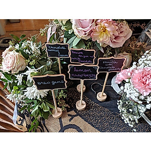 20PCS Wood Mini Chalkboard Sign with Easel Stand ,Food Labels for Party Buffet ,Blackboard for Message Board Signs,Weddings Place Cards, Birthday Parties,Table Numbers,Plants,Special Event Decorations
