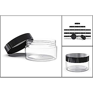 Mabua 4oz Plastic Containers with Lids 50 Pack BPA Free, Clear Empty Refillable Round Sugar Scrub small 4 Oz Plastic Jars with Lids for Cosmetics, Lotions, Body Butters, Liquid Slime & Beauty Products