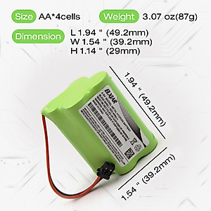 elxjar (2-Pack) 4.8V Battery Pack Replacement for Uniden Bearcat SPORTCAT BP-120 BP-150 BP-180 BP-250 BC245XLT, BBTY0356001 NASCAR SPORTCAT SC140 / SC140B / SC150 / SC150B / SC150Y / SC180 / SC180B