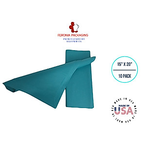 Feronia packaging Caribbean Teal Tissue Paper Squares, Bulk 10 Sheets, Premium Gift Wrap and Art Supplies for Birthdays, Holidays, or Presents, Large 15 Inch x 20 Inch Made in USA