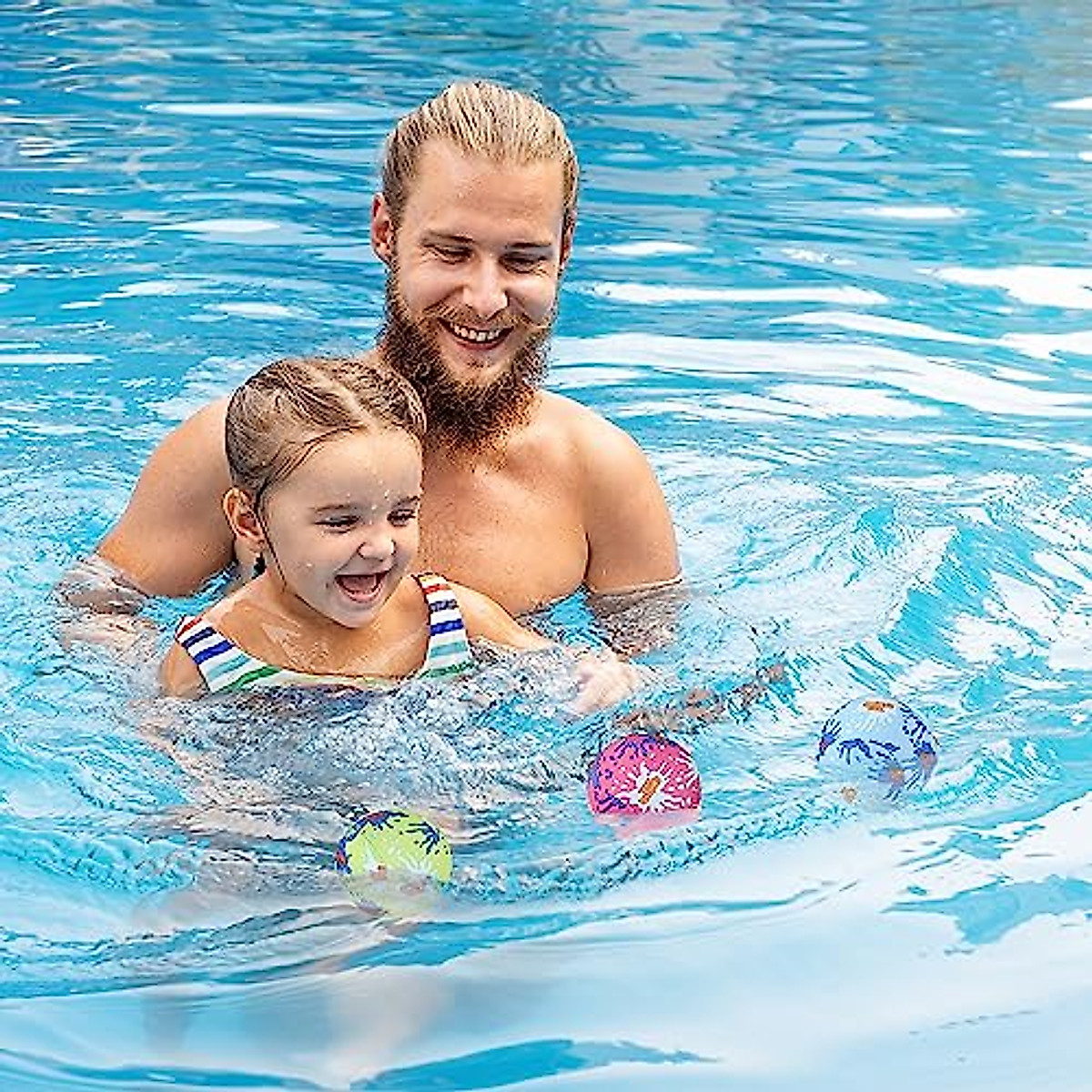 The Dreidel Company Splash Water Bouncing Ball, Outdoor Pool Water Activity Fun Toy, Birthday Party Events, Gatherings, 3" (3-Pack)