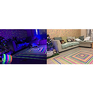 GreyParrot Tape UV Tape Blacklight Reactive, (6 Pack), (6 Colors), 33ft Per Roll, Fluorescent Cloth Tape, Glow in The Dark Tape Under UV Black Light