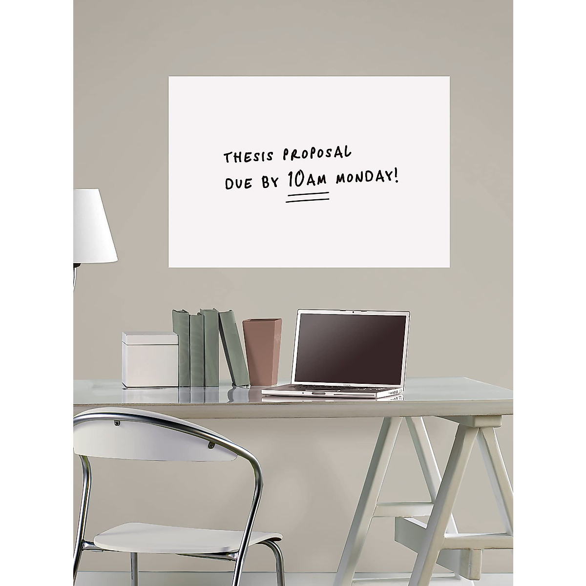 Wall Pops WPE0446 Large Message Board, White & Off-White, 36x24 Inch