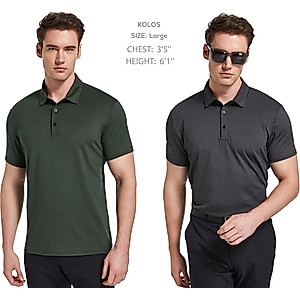 TELALEO 5 Pack Mens Polo Shirts Quick Dry Short Sleeve Golf T Shirt Performance Moisture Wicking Casual Workout L/02