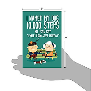 NobleWorks - 1 Funny Birthday Greeting Card with Envelope - Grown-Up Humor, Happy Birthday Card for Grandpa - 10,000 Steps C6896BDG