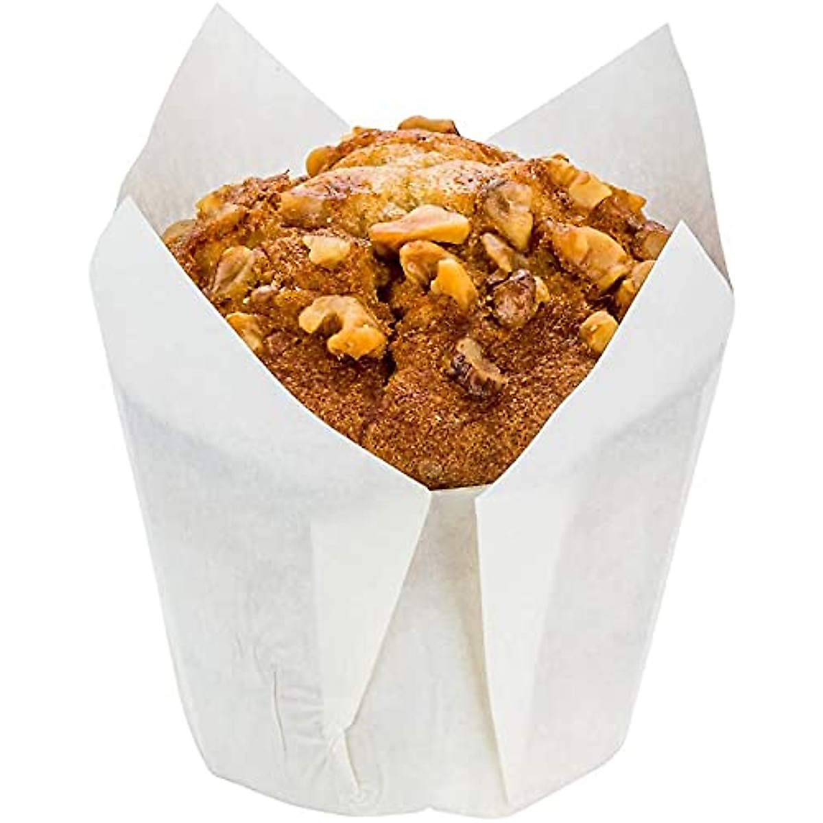 Leqi Baking Cups 100 Count Natural Cupcake Muffin Paper Liners Grease-Proof Wrappers for Wedding Birthday Christmas Party Baby Shower Anniversaries All Festivals (White)