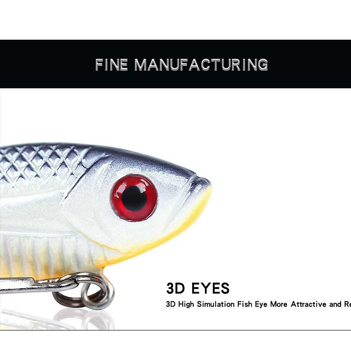 LOVEPET Ice Fishing Bait,Simulation Bait,Ice Hook,Three Hooks,Lures Bait,Fake Bait,Fishing Tackle,5cm, 20g/30g,8 Pcs