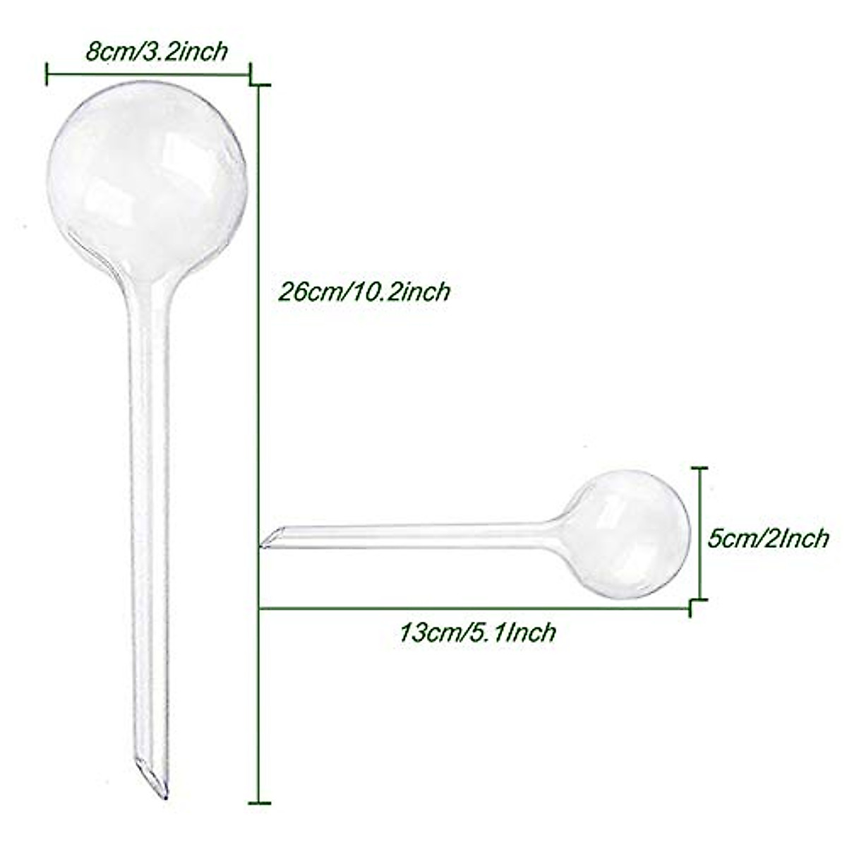 Gddochn 6 Pack Plant Self-Watering Bulbs,Clear Garden Watering Globes,Automatic Water Device for Plants,Indoor Outdoor Decor