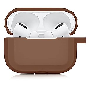 Classic Matte AirPod Pro Case Soft Silicone Protective Cover for Women Men Compatible with AirPods Pro Case (Brown)