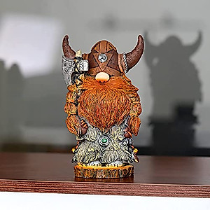 Outdoor Decoration Viking Norse Dwarf Gnome war gnome Sculpture Gnome Warrior Sculpture Medieval Guard Garden gnome Statue Garden