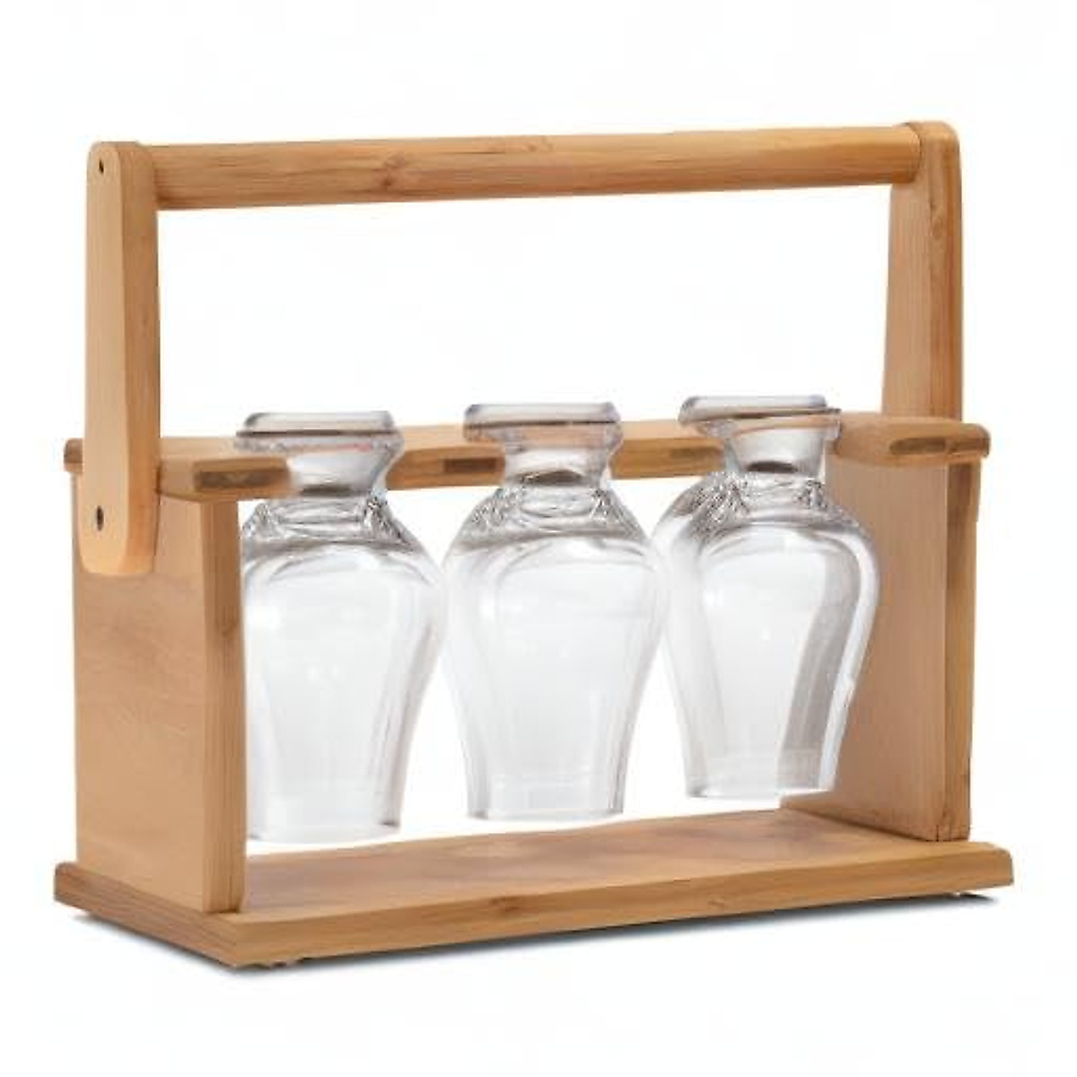 CairnCaddy Acacia Hardwood Whiskey Glass Holder - Carrier and Drying Rack for Whisky Tasting Glassware