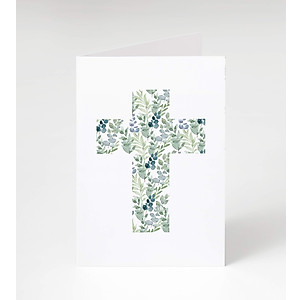 M Market On Mainstreet Watercolor Cross Christian Cards Perfect for Thank You, Encouragement, Prayer or Just Because, 25 Blank Cards with Envelopes, Made In The USA (Cross)