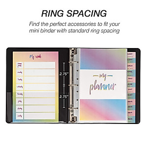 Samsill Economy 3 Ring Mini Binder, Made in The USA, 5/8-Inch Round Ring Binder, Holds 100 Sheets, Black, 6 Pack (MP32300)