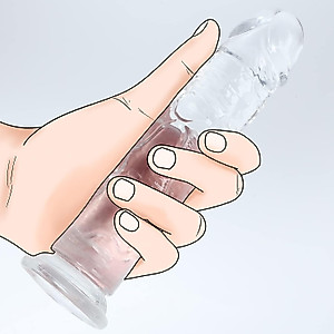 Realistic Dildo 5.7 inch, Clear Dildo with Strong Suction Cup for Hands-Free Play, Soft Material Adult Sex Toys for Beginner and Couple Portable z33