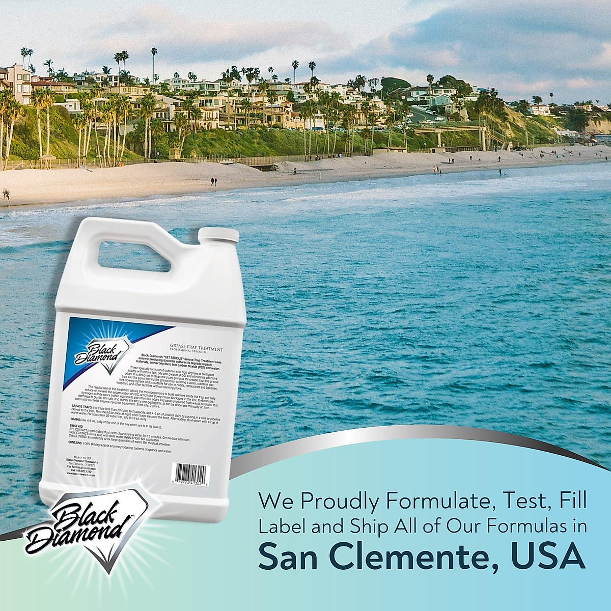 Black Diamond Stoneworks GET SERIOUS Grease Trap Treatment. Commercial Enzyme Drain Opener, Odor Control, Enzyme for Grease Trap Cleaner, and Maintenance. Eliminates Build-Up, Odor, and drain grease.