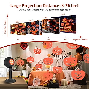 Halloween Lights, Outdoor Pumpkin Light Projector Indoor Holiday Decoration Lamp Waterproof LED Show Dynamic Spotlight Outside Night Projection for Party House Home Yard Garden Decorations