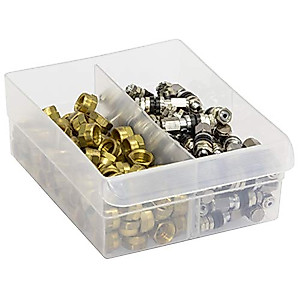 Akro-Mils 24 Drawer 10724, Plastic Parts Storage Hardware and Craft Cabinet, Black & 40717 Length Dividers for Plastic Storage Hardware and Craft Cabinet Large Drawers, (6-Pack), Clear, Black