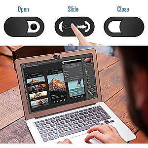 LorXi Webcam Slide Cover, 3 Pack Ultra Thin Camera Cover Slide Apply to Laptop, Tablet, Smartphone, Protect Your Privacy (Black)