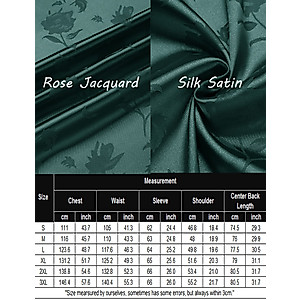 COOFANDY Men's Jacquard Satin Button Down Shirts Short Sleeve Silk Shirts Casual Summer Beach Shirt Green Large