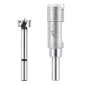 Anfrere 3/4" Wood Plug Cutter and Forstner Bit for Wood Cutting Tool Cork Drill Bit Knife, 3/8" Round Shank Carbon Steel Taper Tapered Cutting Tool Cork Drill Bit Knifes, WCB-A2