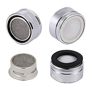 KWOKWEI M24 Sink Aerator Replacement Parts - 12 PCS Brass Shell Aerators with 15/16-Inch Male Threads for Kitchen & Bathroom Faucets