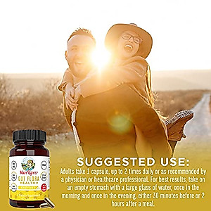 Gut Flora Health+ Enzymes by MaryRuth's | Up to 2 Month Supply | Prebiotic Probiotic Digestive Enzyme Blend for Healthy Gut Biome & Digestive Support | Immune Function & Gastrointestinal Health
