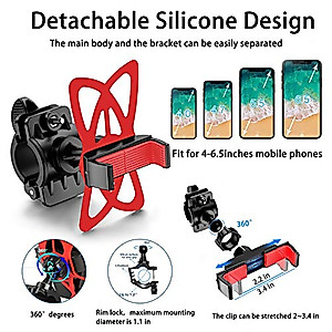 KITHELP 3 Pack Bike Water Bottle Holder, Silicone Phone Holder Secure, Aluminum Bike Bell, 360° Cu