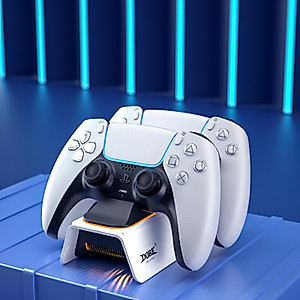 PS5 Controller Accessories, Fast Charging PlayStation 5 Controller Charger Built-in LED Light, PS5 Controller Charger Station with 5V 3A Power Adapter